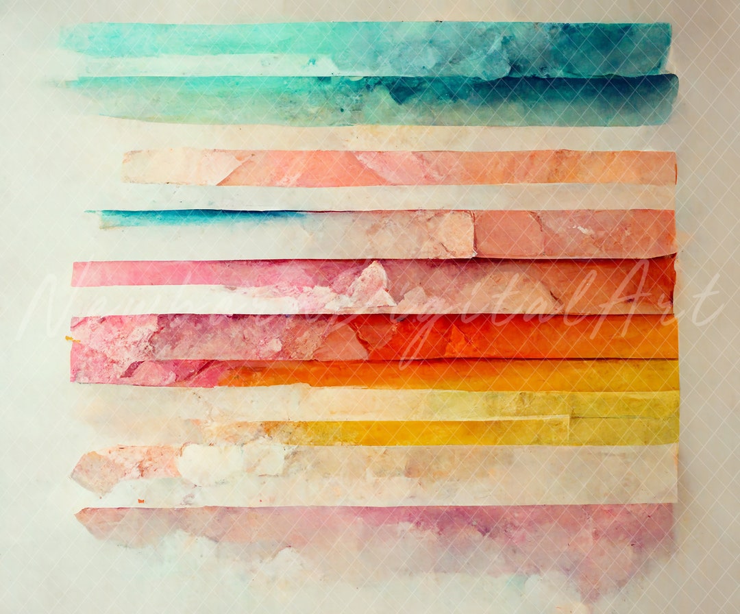 Rainbow Backdrop, Painted Rainbow Backdrop, Digital Background ...