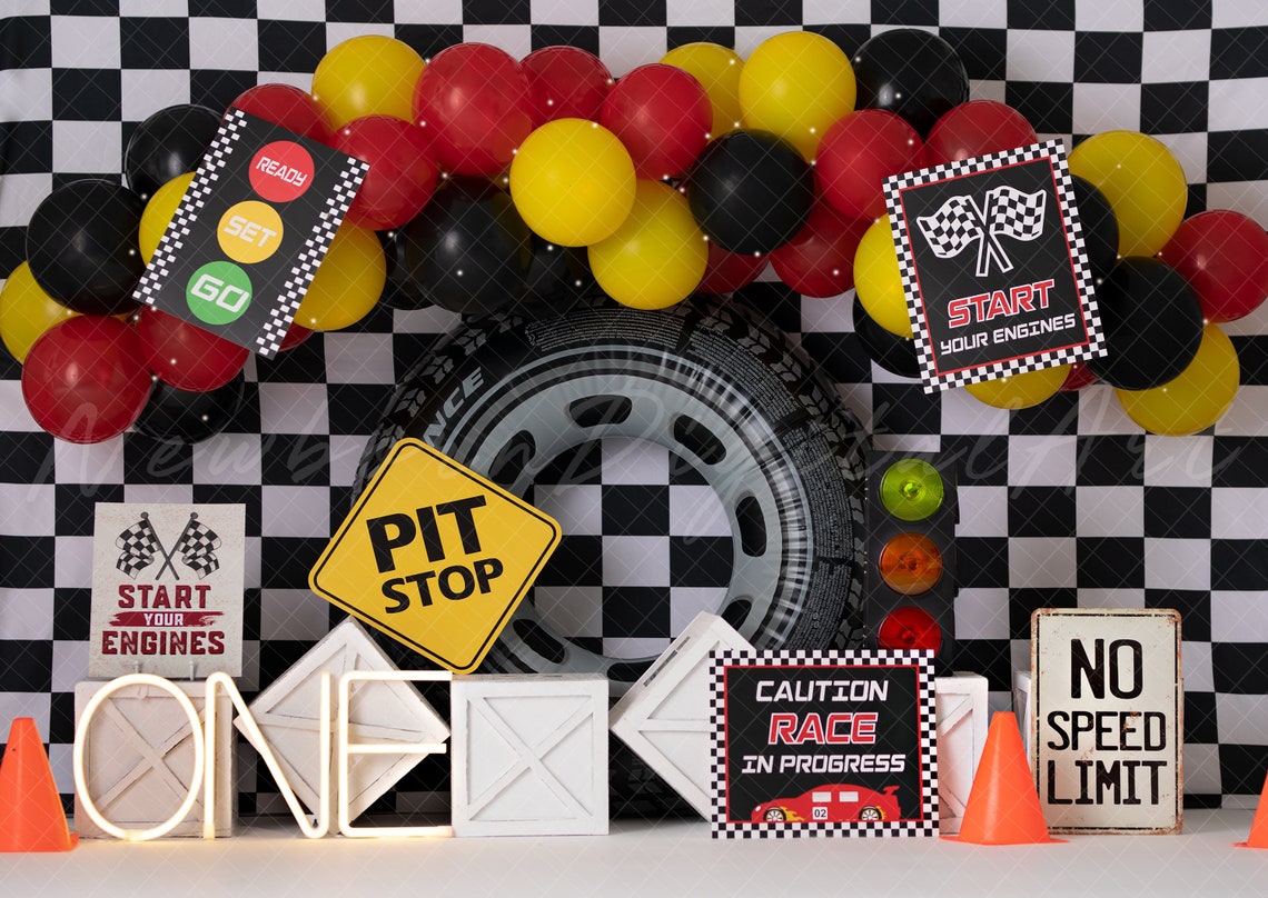 Race Car Backdrop, Racing Backdrop, Printable Backdrop, Cake Smash ...