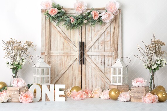 Rustic Floral Backdrop Farmhouse Backdrop Digital Backdrop | Etsy
