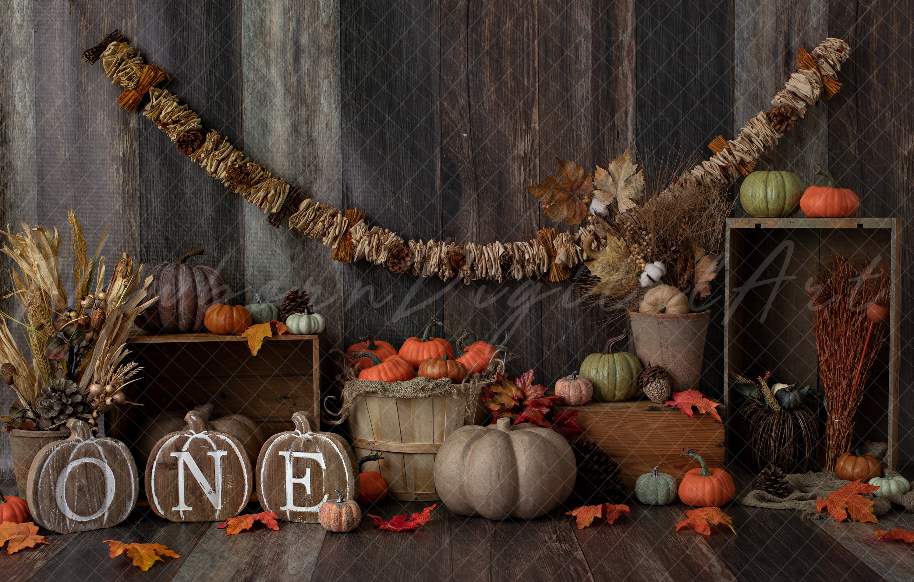 Pumpkin Fall Backdrop, Cake Smash Backdrop, Digital Drop, Autumn ...