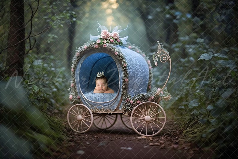 Cinderella Carriage Digital Backdrop Newborn Digital - Etsy