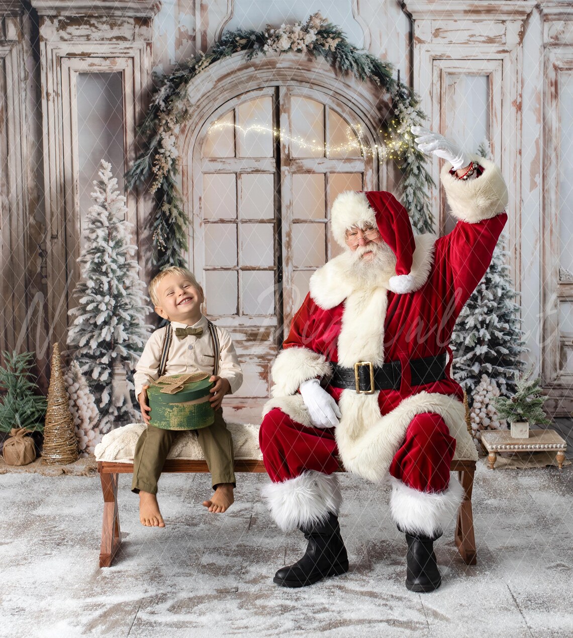 Santa Digital Backdrop, Santa Overlay for Photographers, Christmas ...