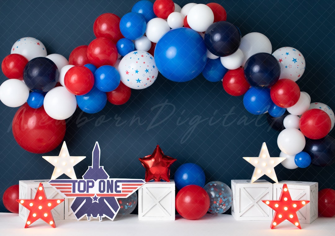 Top One Backdrop, Printable Backdrop, Digital Backdrop, Red White and ...