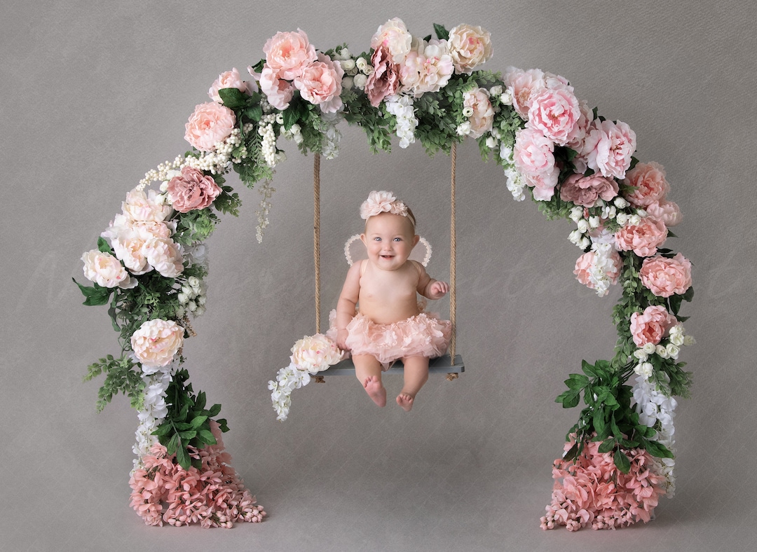 Telón de fondo digital, columpio de arco de flores, columpio digital ...