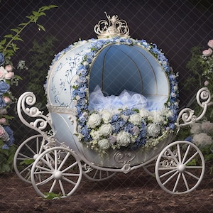 Cinderella Carriage, Newborn Digital Backdrop, Princess Backdrop ...
