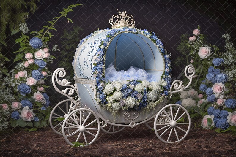 Cinderella Carriage Newborn Digital Backdrop Princess - Etsy