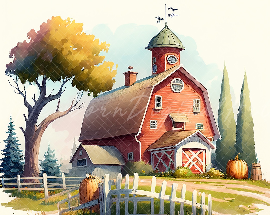 Farm Backdrop, Barn Backdrop, Farm Background, Digital Backdrop ...