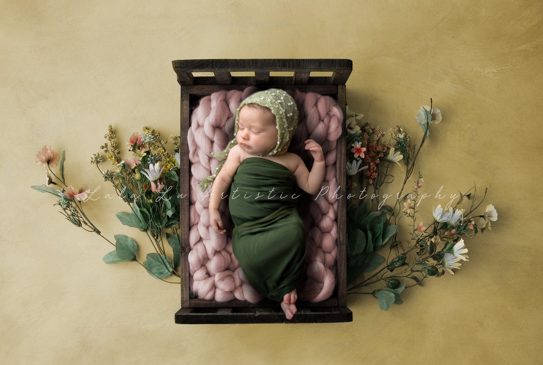 Newborn Digital Backdrop, Newborn Spring Bed Prop, Newborn Background ...