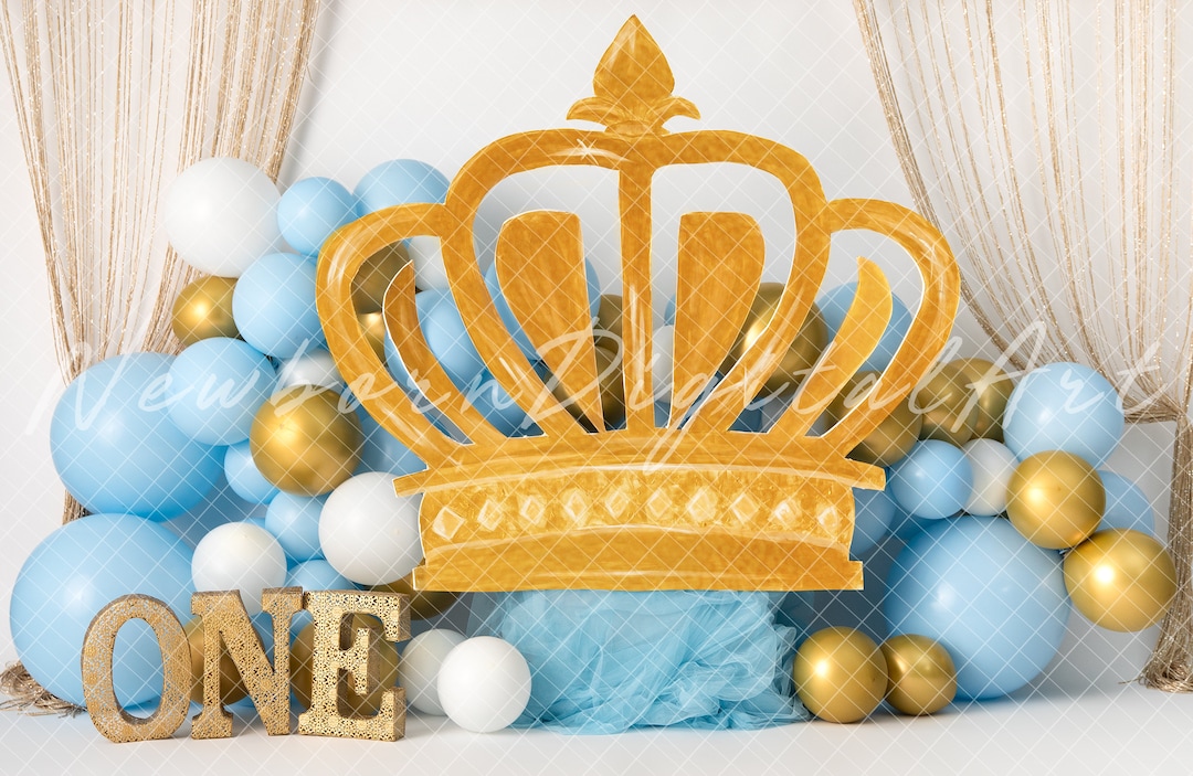King Backdrop, King Cake Smash Backdrop, Digital Backdrop, One Year ...