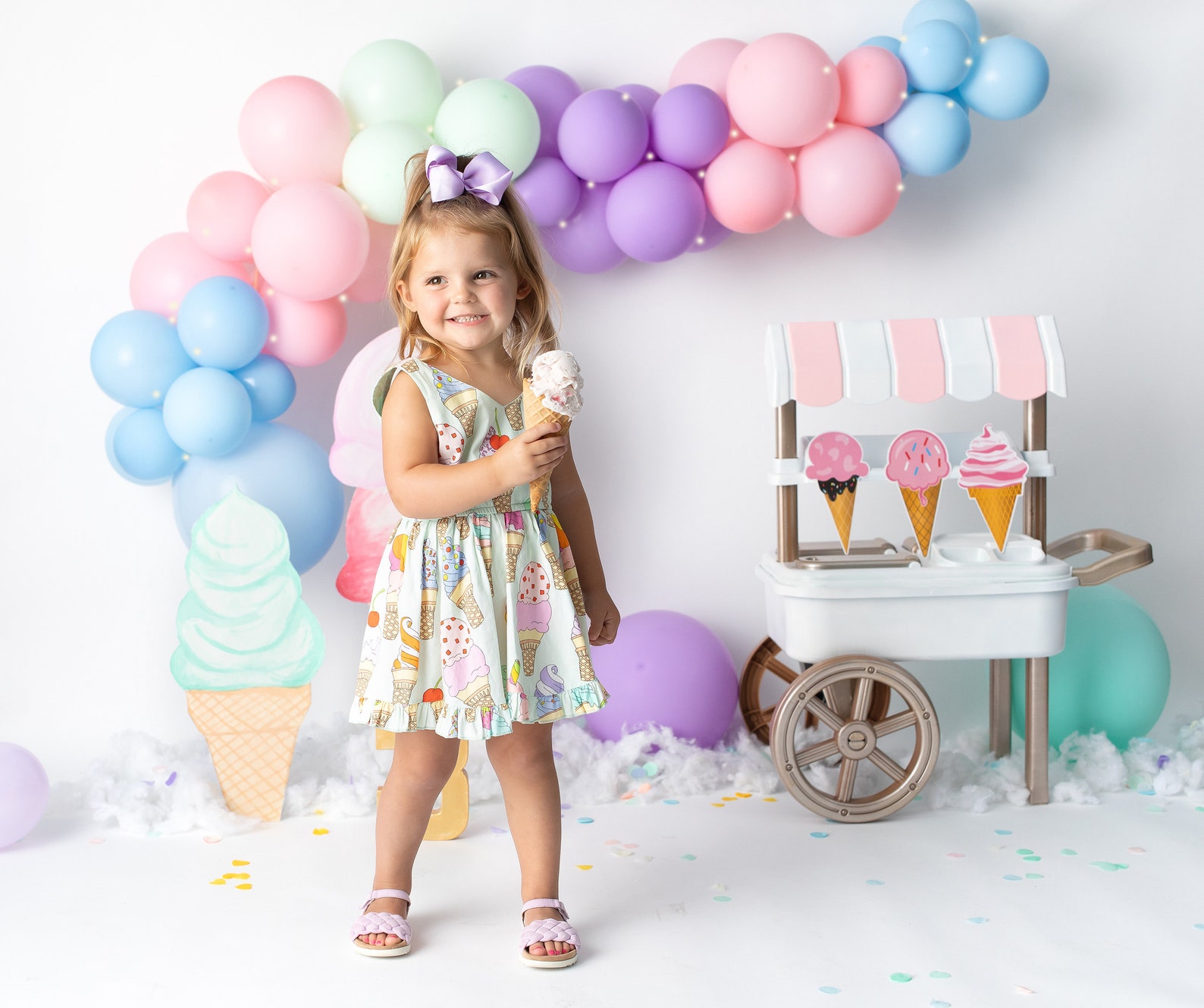 Ice Cream Backdrop, Pastel Ice Cream Backdrop, Digital Backdrop, Sweet ...