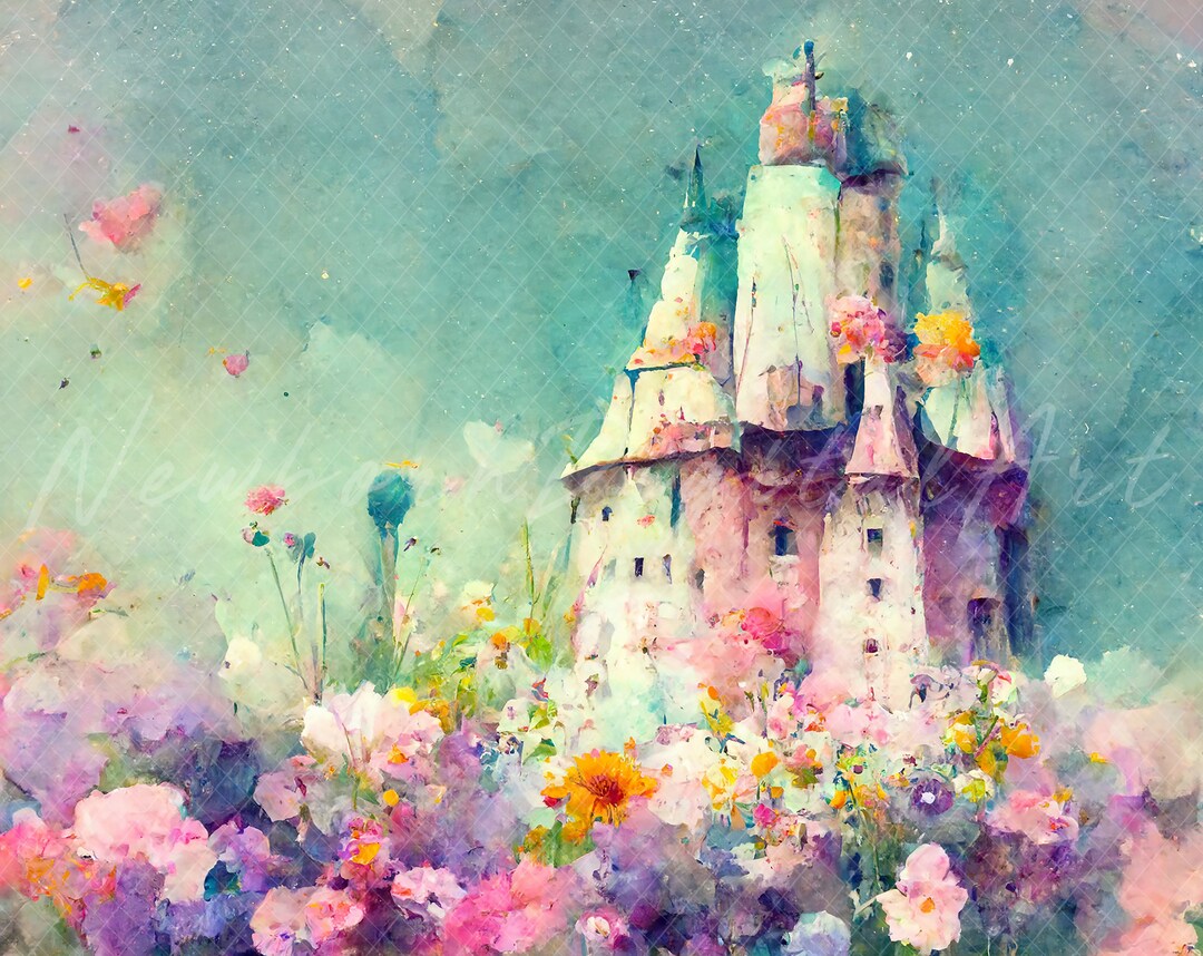 Princess Castle Backdrop, Princess Backdrop, Digital Backdrop ...