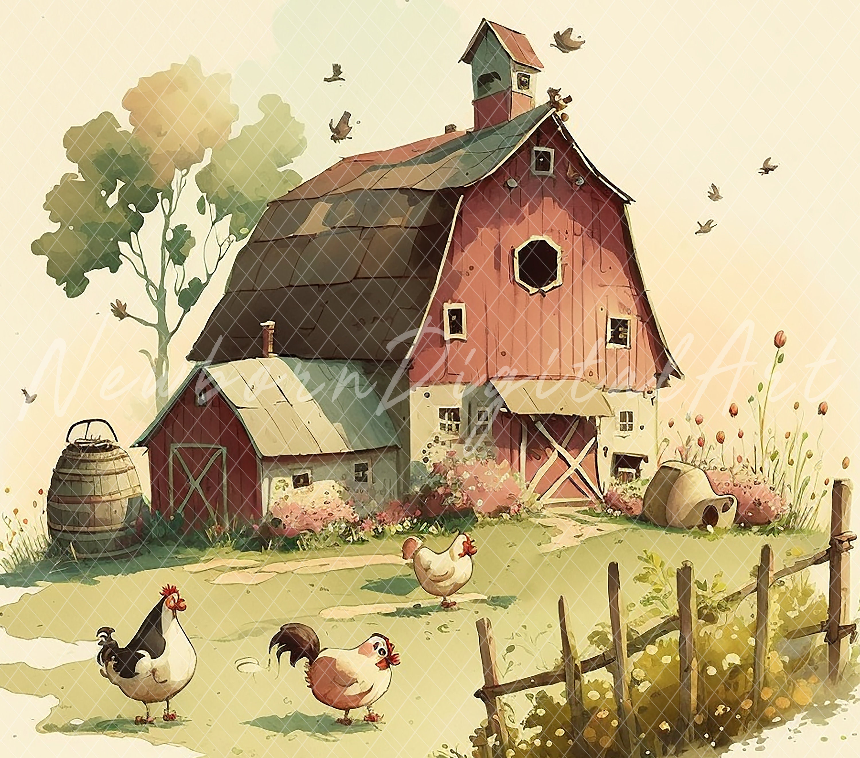 Old Mcdonald Backdrop, Barn Backdrop, Farm Background, Digital Backdrop ...