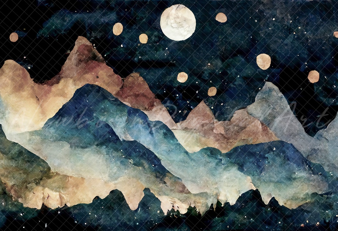 Camping Backdrop, Mountain Backdrop, Digital Backdrop, Printable ...