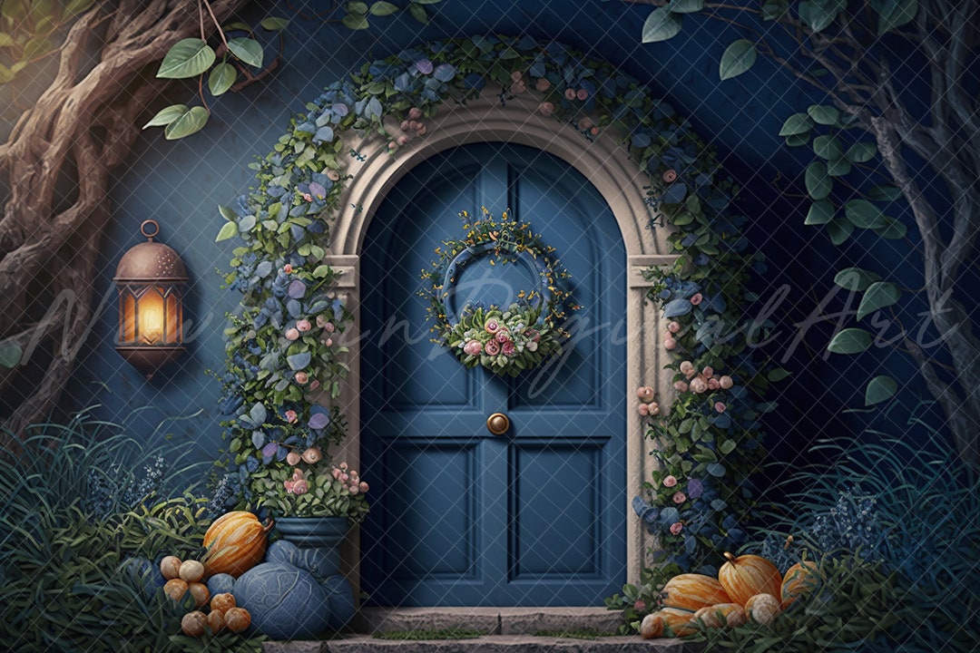 Arched Door Backdrop, Cottage Backdrop, Digital Backdrop, Printable ...