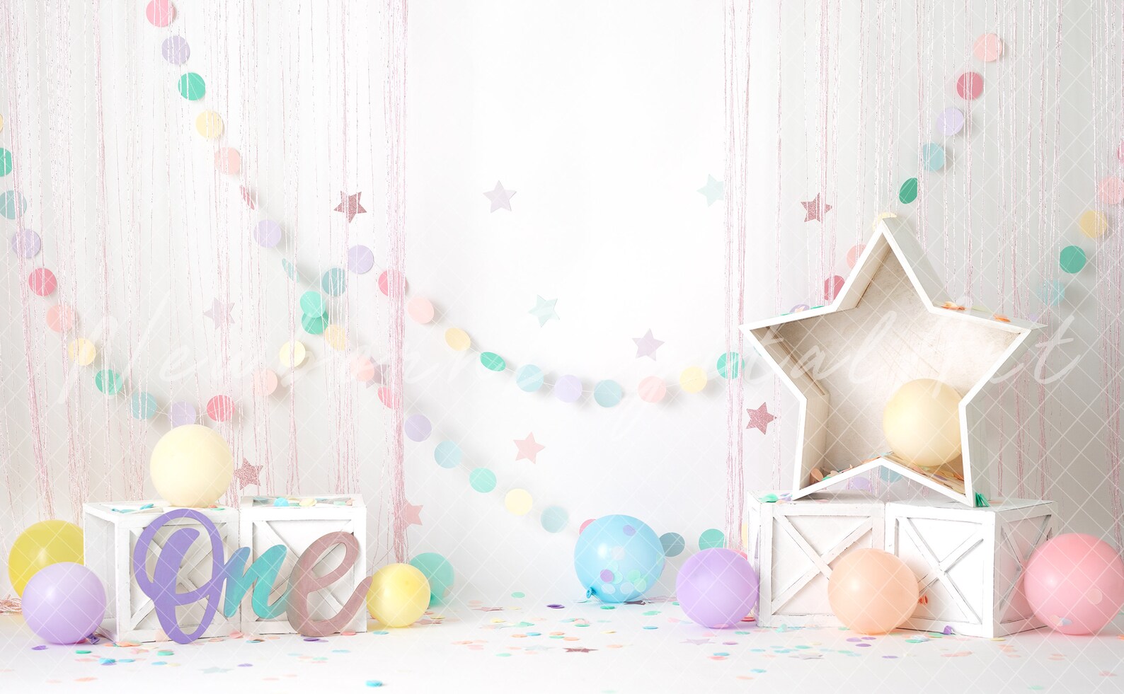 Pastel Rainbow Backdrop, Digital Backdrop, Printable Backdrop, Pastel ...