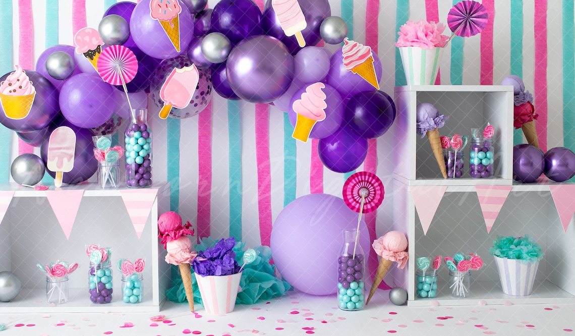 Ice Cream Digital Backdrop, Candy Sweet Shop Backdrop, Digital Backdrop ...