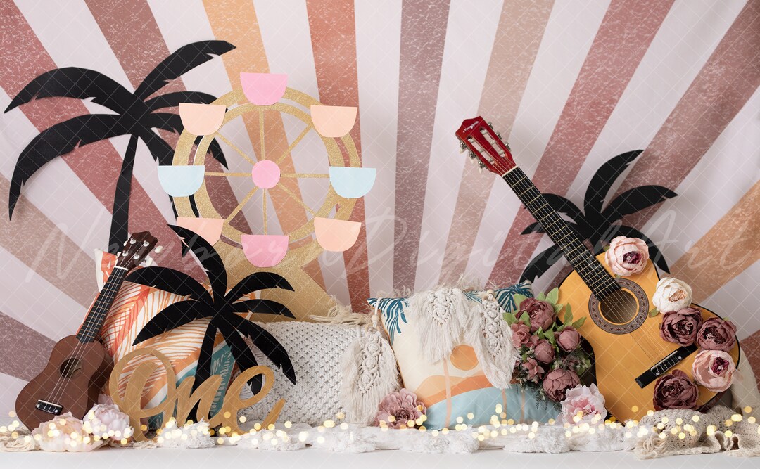 Boho Music Festival Backdrop, Boho Background, Digital Backdrop ...