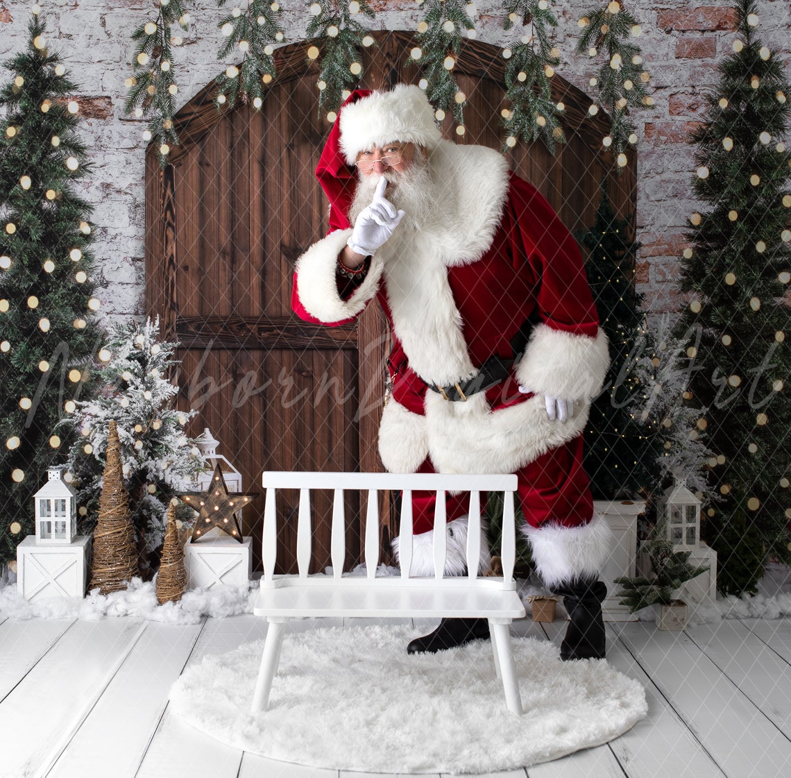 Santa Digital Backdrop, Christmas Backdrop, Santa Overlay, Digital ...