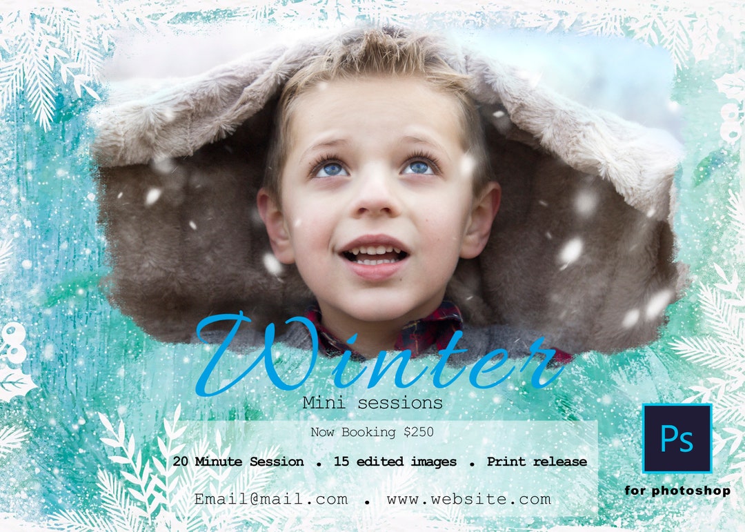 Winter Mini Session Template, Photography Marketing Template, Mini ...