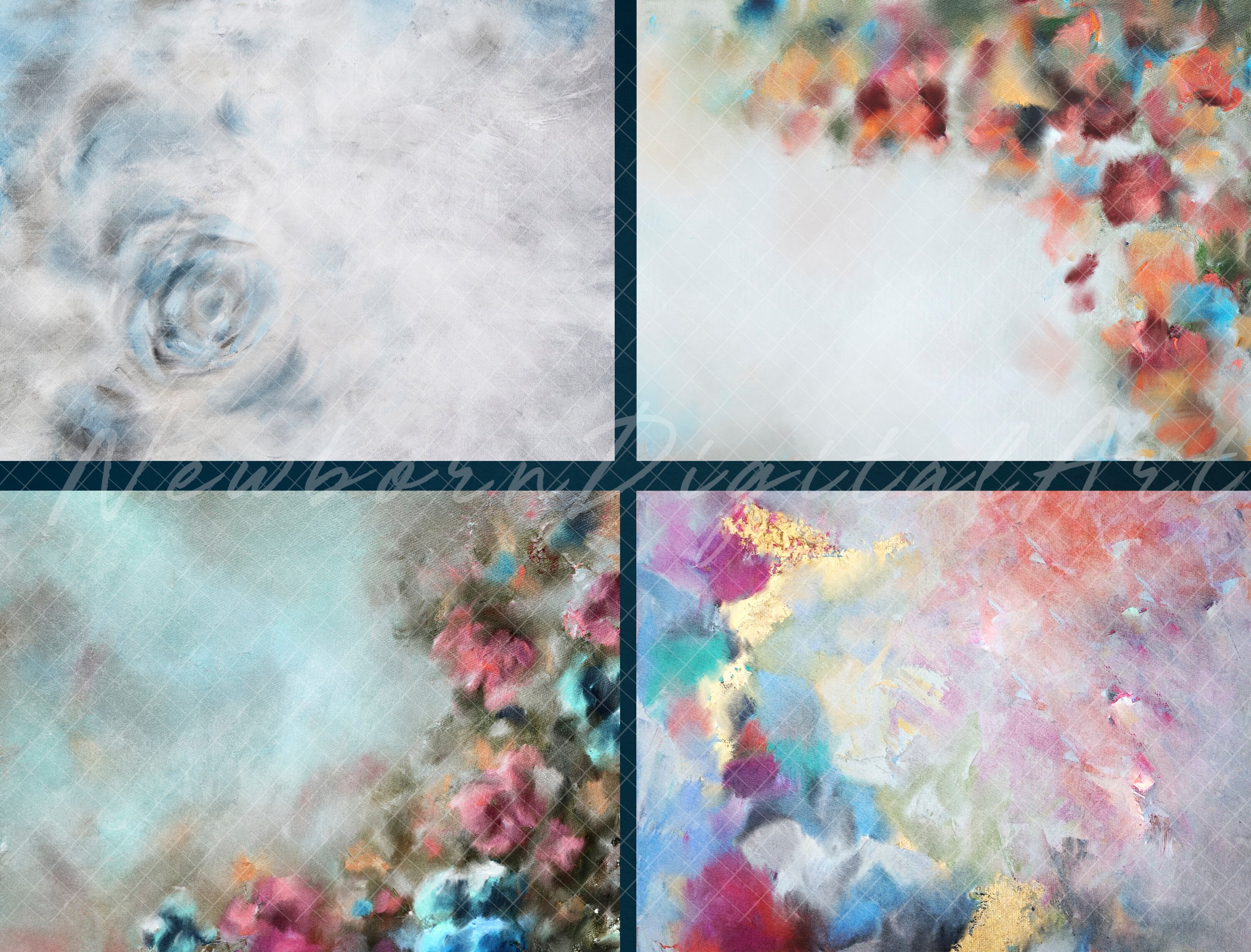 Texture Overlay Pack Floral Overlay Painted Backdrops - Etsy