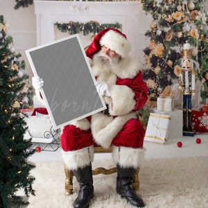 Santa Frame Digital Backdrop, Christmas Backdrop, Santa Digital ...