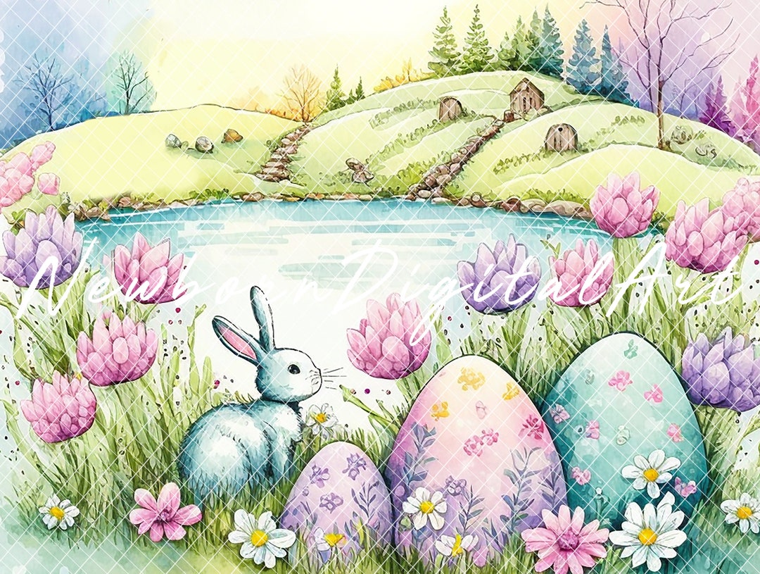 Easter Backdrop, Easter Printable Backdrop, Digital Download, Easter ...