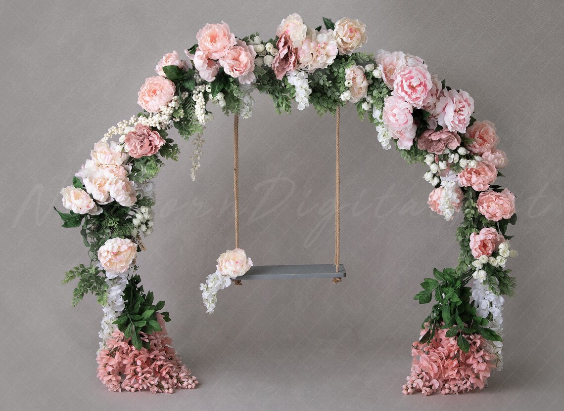 Digital Backdrop Flower Arch Swing Digital Swing Spring - Etsy