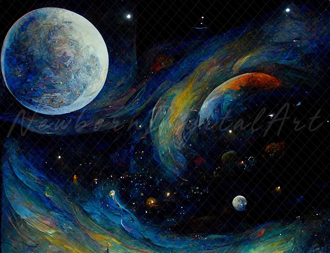 Outer Space Backdrop, Digital Backdrop, Planets Backdrop, Astronaut ...