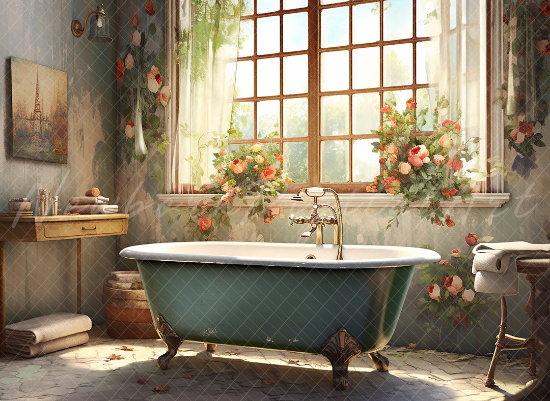 Maternity Bathtub Digital Backdrop, Vintage Digital Backdrop, Maternity ...