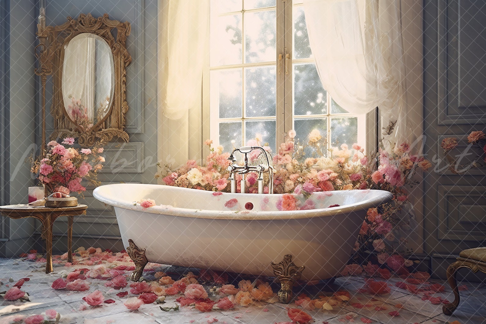 Vintage Bathtub Digital Backdrop, Baby Digital Backdrop, Maternity ...
