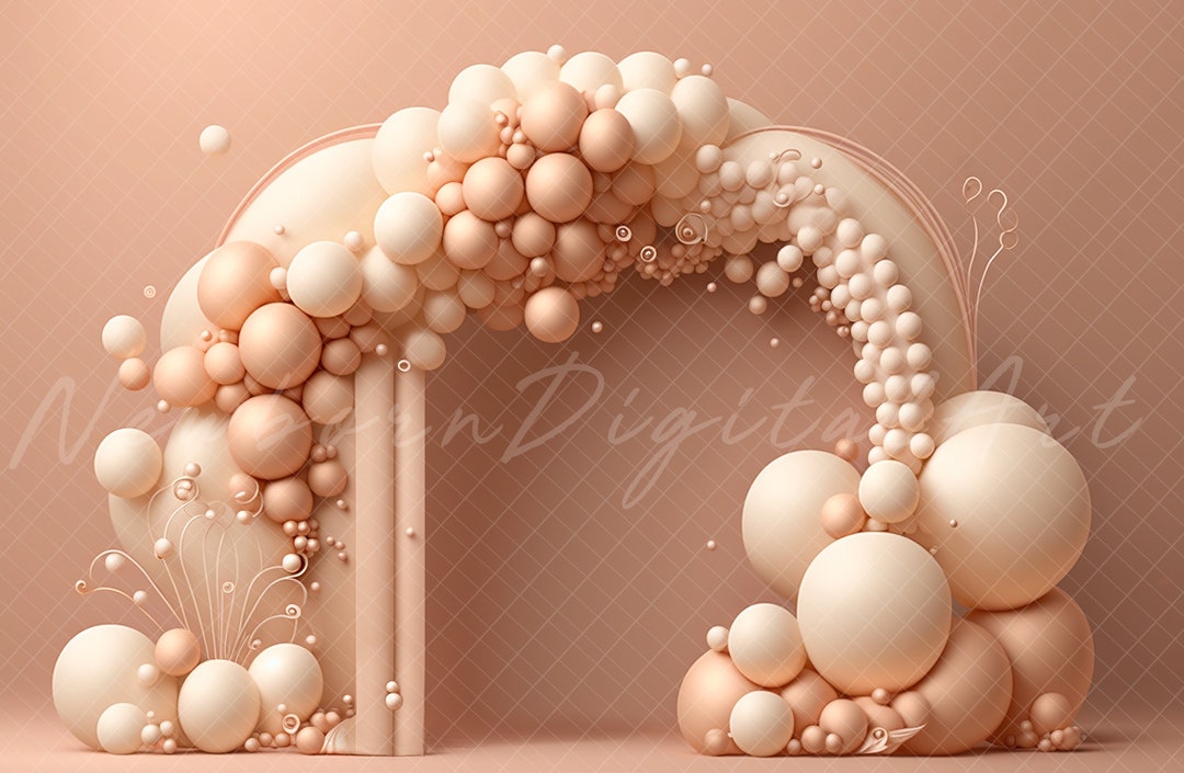 Blush Pink Backdrop, Blush Balloon Arch Backdrop, Digital Background ...