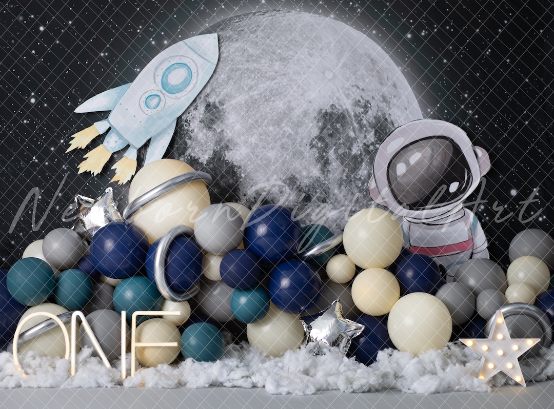 Space Theme Cakesmash Backdrop, Outer Space Backdrop, Astronaut ...