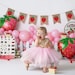 Strawberry Backdrop, Strawberry Cake Smash Backdrop, Digital Background ...