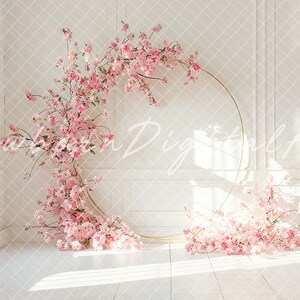Floral Hoop Backdrop, Room Backdrop, Maternity Background, Digital ...