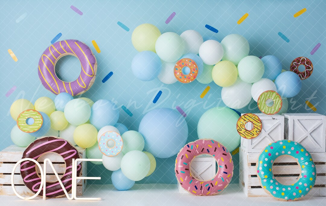 Donut Backdrop, Sweet One Backdrop, Digital Backdrop, Printable ...