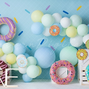 Donut Backdrop, Sweet One Backdrop, Digital Backdrop, Printable ...