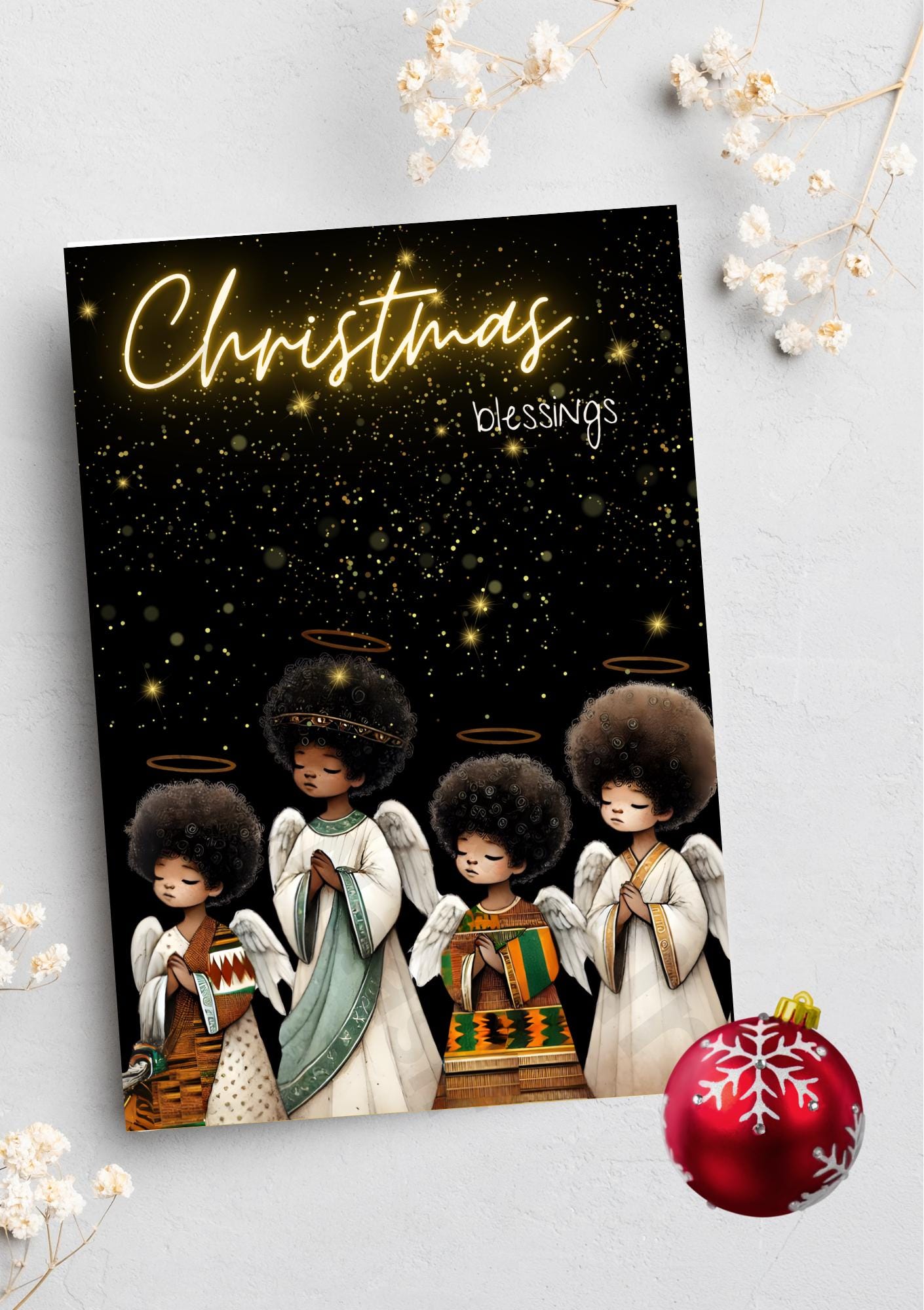Black Christmas Cards, Handmade, Black Owned Business, Afrocentric ...