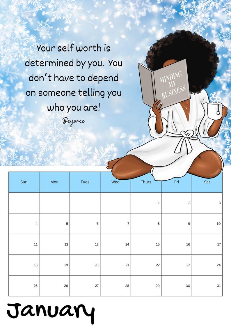 Black Calendar, 2026 Calendar, Afrocentric Calendar, Gifts for Her ...