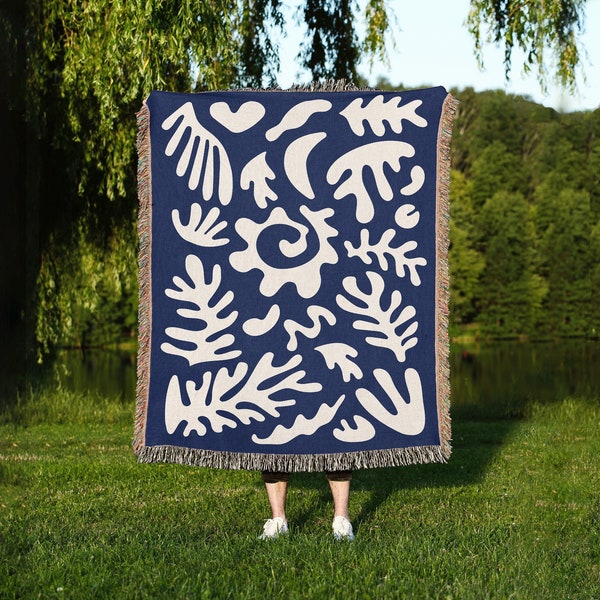 Blue Pattern Throw Blanket - Etsy