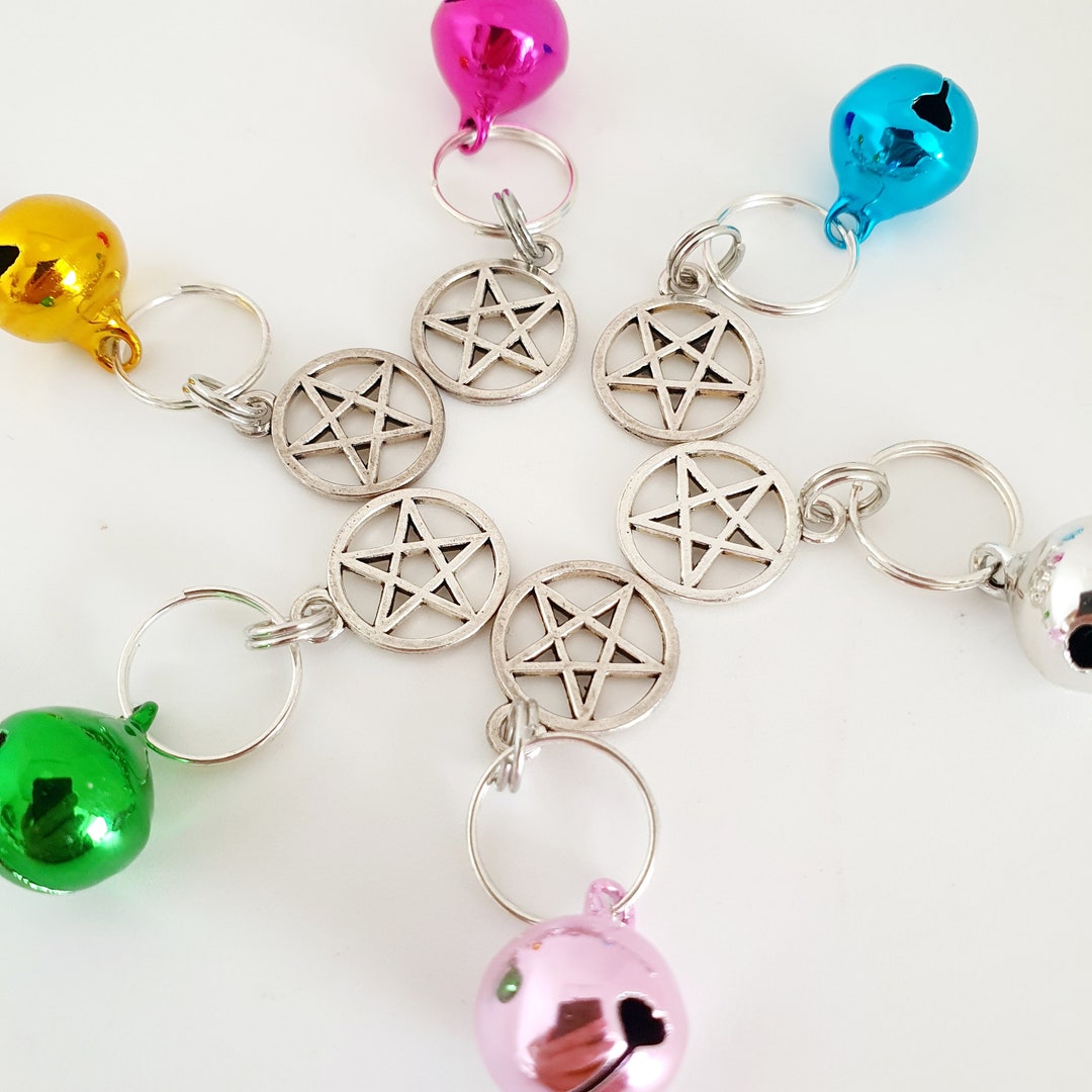 Pentacle Cat Collar Charm With Bell, Cute Cat Charm, Witchcraft, Wiccan ...