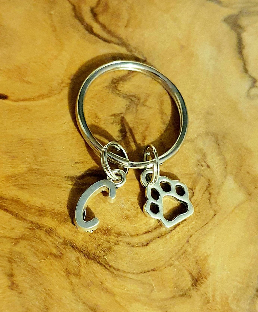 Pet Initial Collar Charms - Paw Print Design, Personalised With the ...