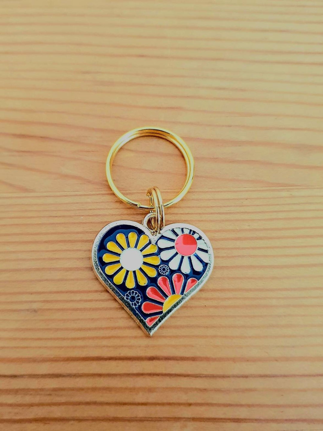 Daisy Heart Collar Charm, Dog Collar Charm, Cat Collar Charm, Pet ...