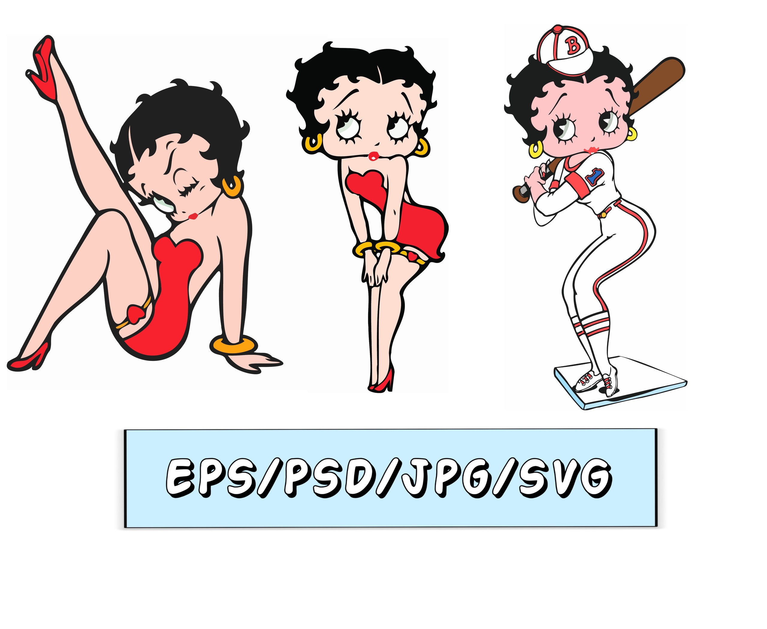 Betty Boop digital illustration Vector files Betty Boop | Etsy