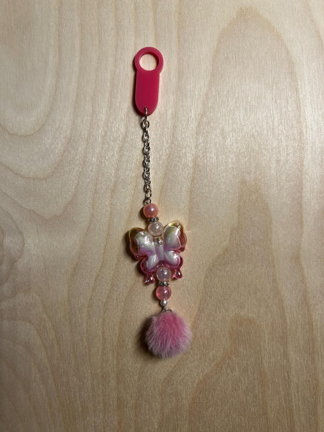 Pink Butterfly Straw Charm, Cute, Custom, Pink Bling Acrylic Charm, Cup ...