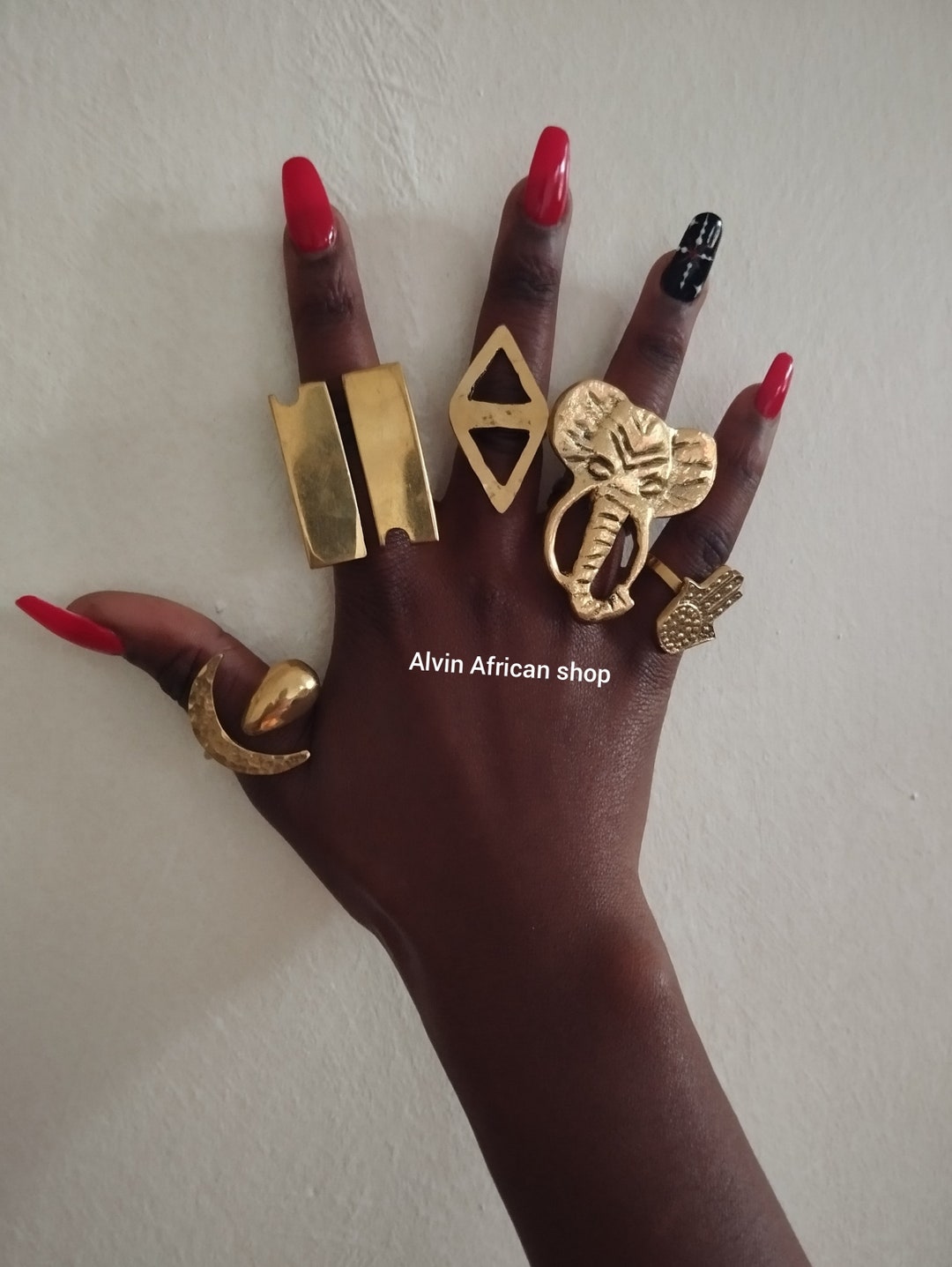 5 Brass Rings,wholesale Brass Rings,statement Rings,adjustable Brass ...