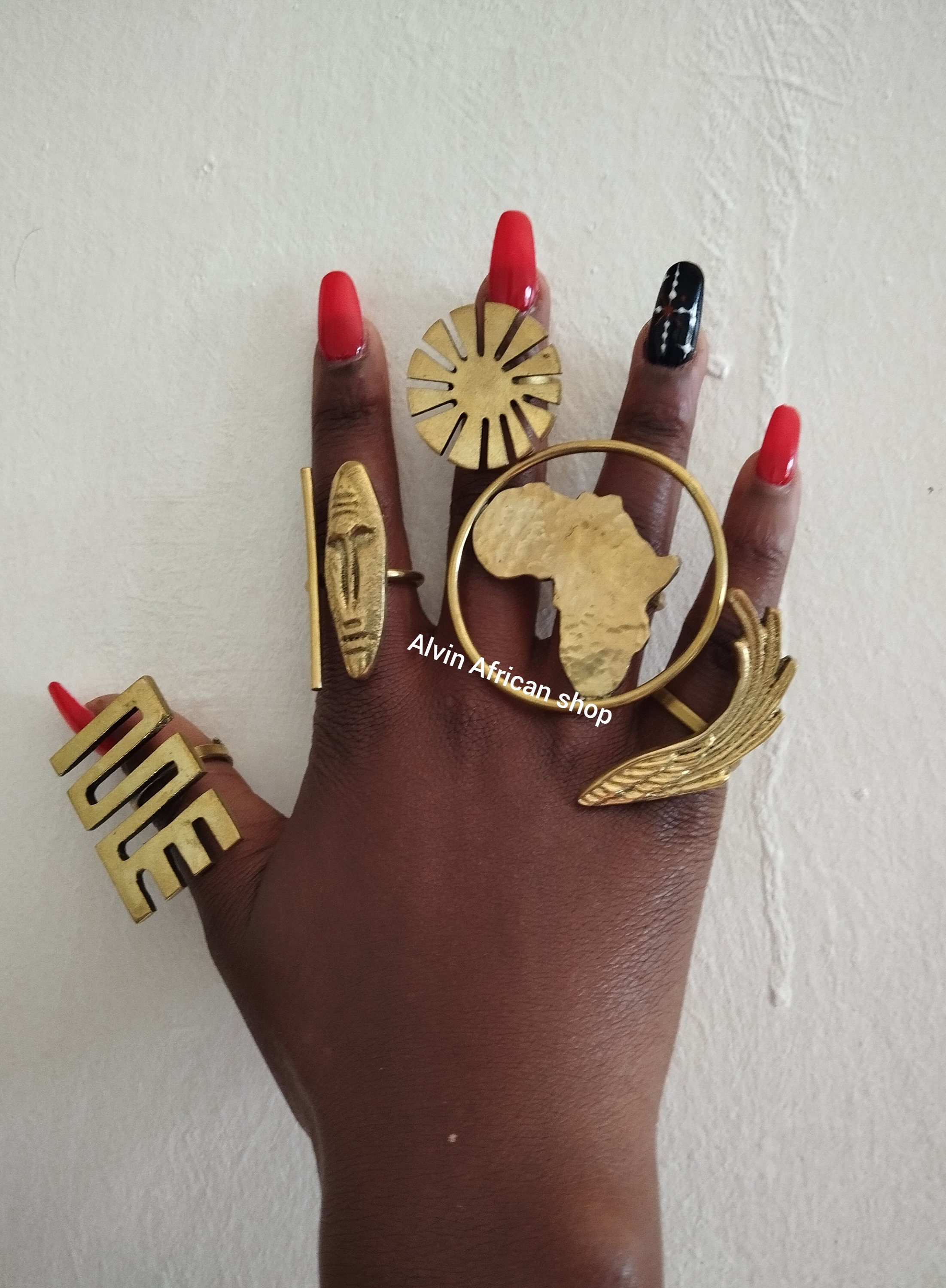5 Brass Rings,wholesale Brass Rings,statement Rings,adjustable Brass ...