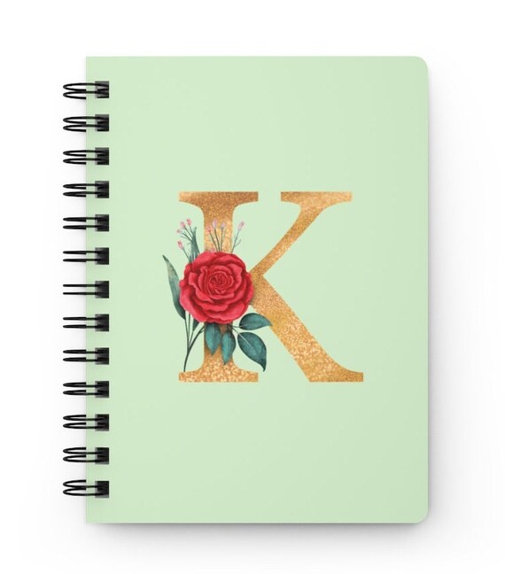 Glossy Laminated Notebook Floral Letter Notebook Spiral - Etsy