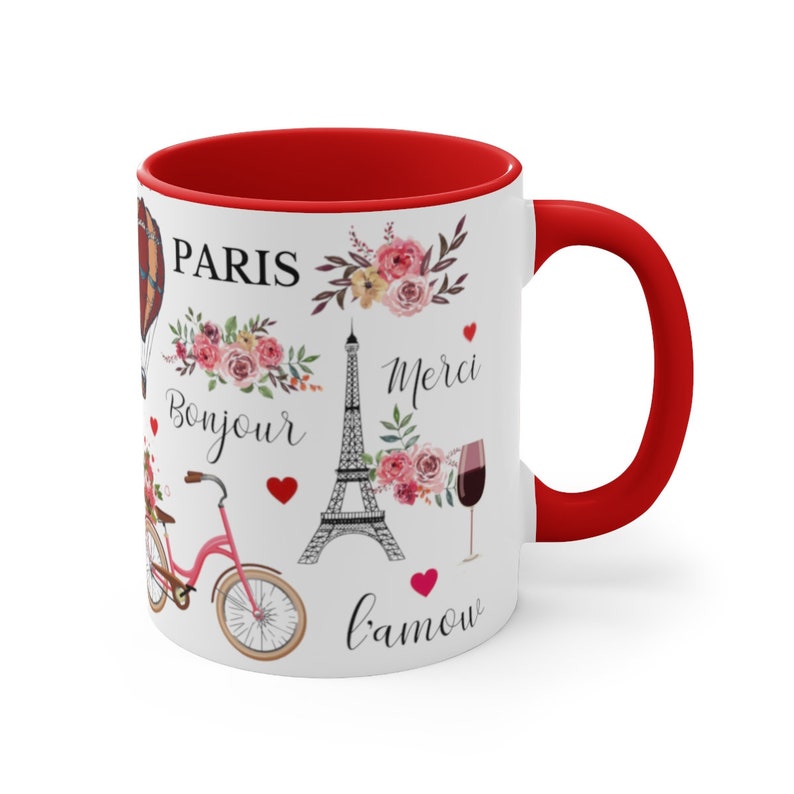 Two-tone Mug, Paris Mug, Merci Mug, Bonjour Mug, Eiffel Tower Mug ...