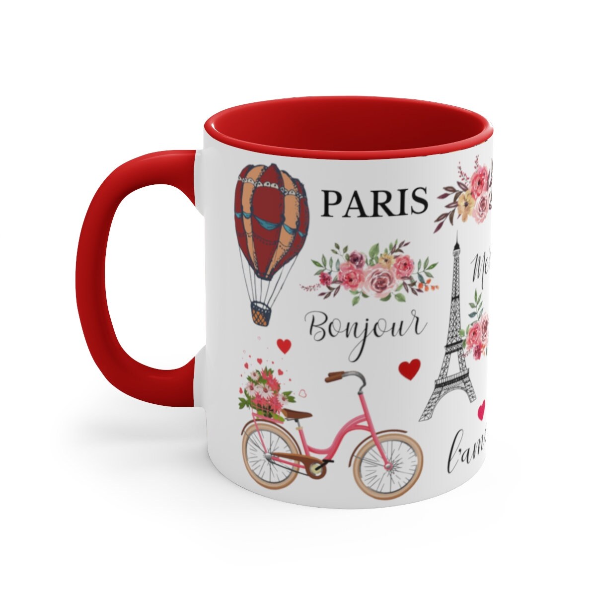 Two-tone Mug, Paris Mug, Merci Mug, Bonjour Mug, Eiffel Tower Mug ...