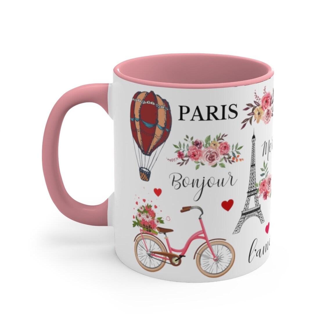 Two-tone Mug, Paris Mug, Merci Mug, Bonjour Mug, Eiffel Tower Mug ...
